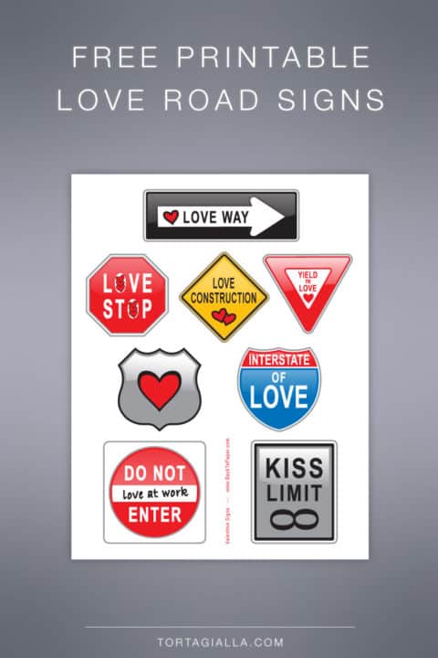 Free Printable Valentine Signs - Love Traffic Signs - tortagialla