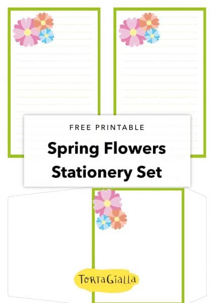 Spring Flowers Stationery Set - A Printable Freebie - tortagialla