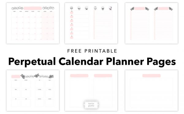 Free Planner Printables - Perpetual Pages - tortagialla