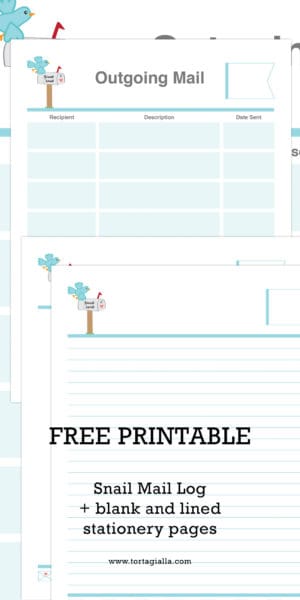 Keep Track of Snail Mail with a Printable Letterwriting Log - tortagialla