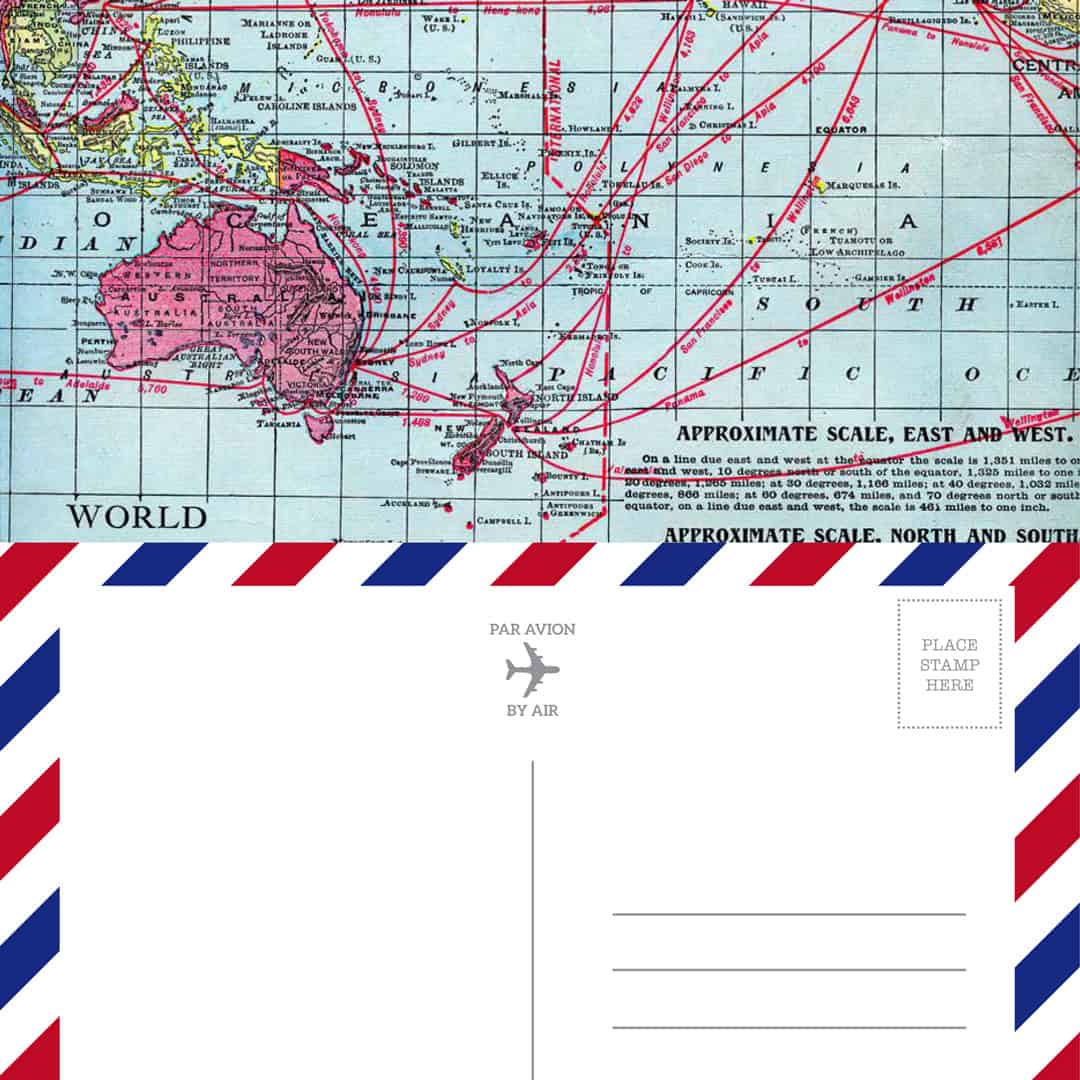 Print Your Own Vintage Map Airmail Postcard - tortagialla