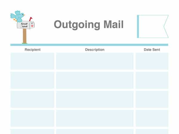 Keep Track of Snail Mail with a Printable Letterwriting Log - tortagialla
