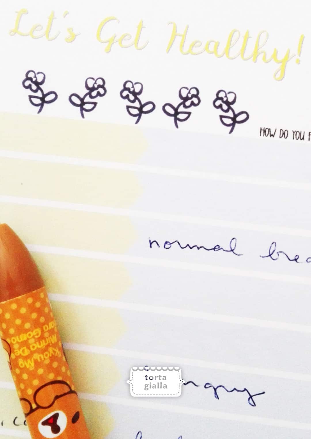 Free Printable: Let's Get Healthy Daily Log - tortagialla