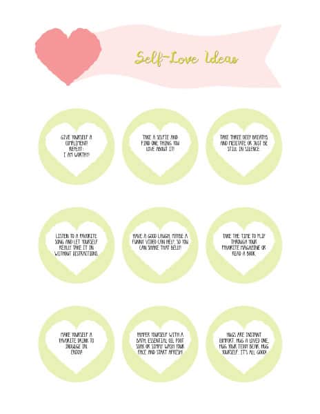 Free Printable - Self-Love Ideas - tortagialla