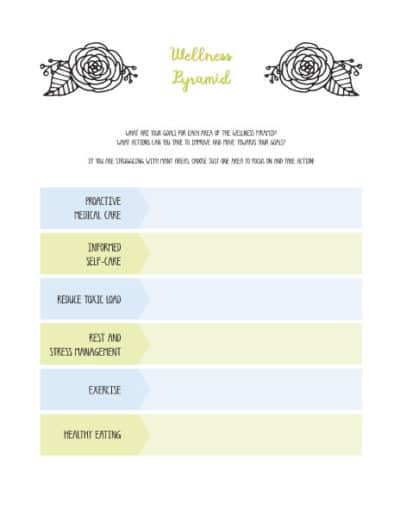 Wellness Pyramid Worksheet Printable - tortagialla