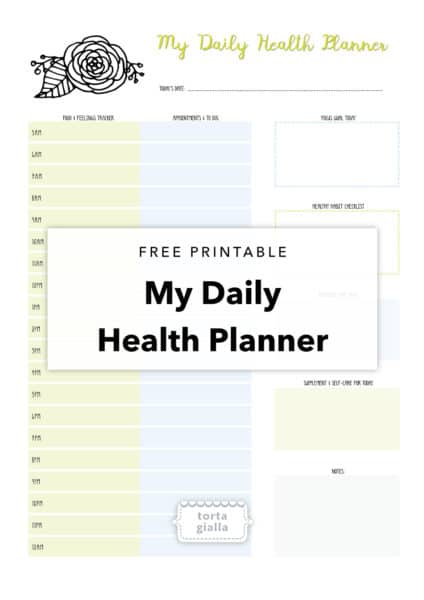 Free Printable - Daily Health Planner Page - tortagialla