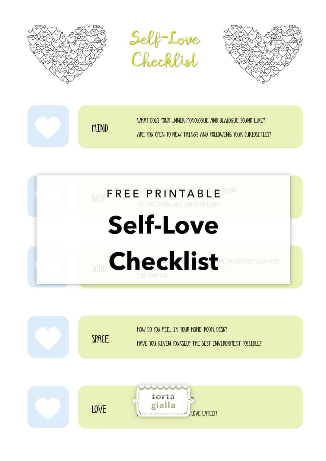 Free Printable - Self-Love Checklist - tortagialla