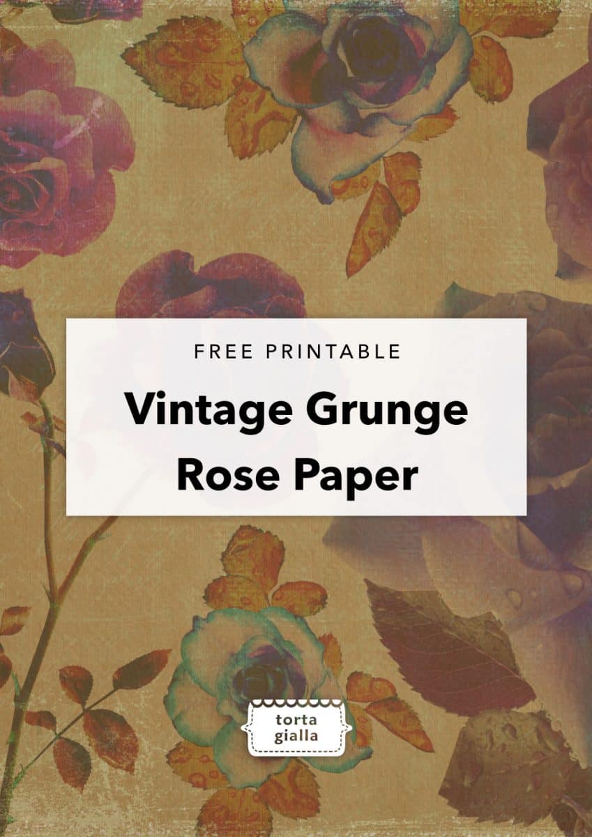 Free Printable Vintage Grunge Rose Paper - tortagialla