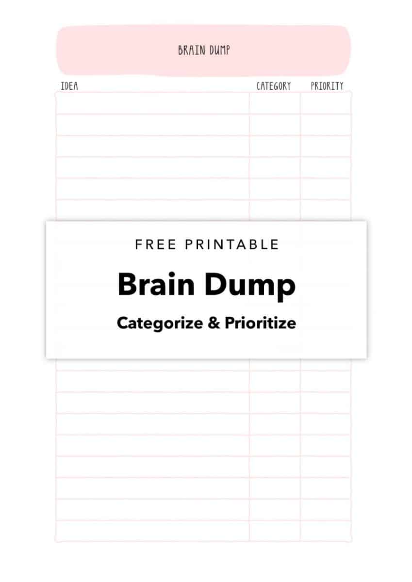 Free Printable Brain Dump - tortagialla