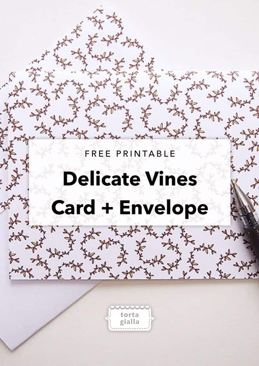 Free Printable Delicate Vines Patterned Card - tortagialla