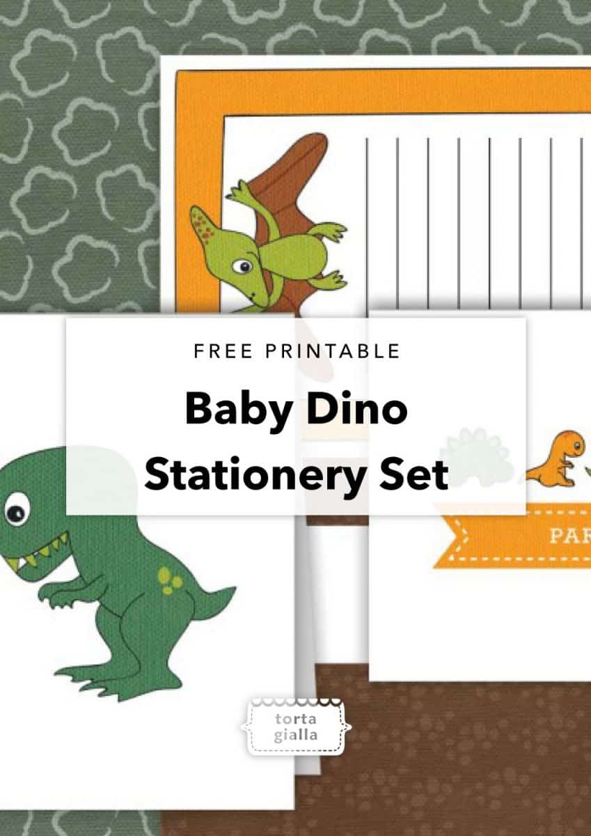 Free Printable Baby Dinos Stationery Set - tortagialla