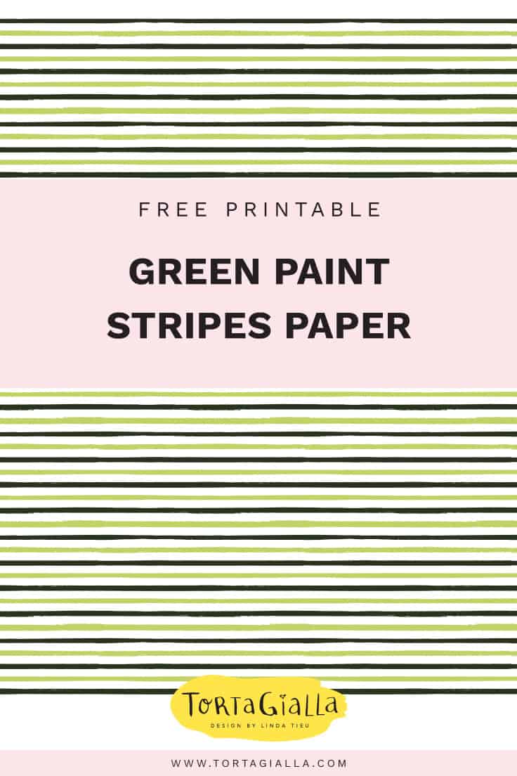 Free Printable Green Paper - Painted Stripes - tortagialla