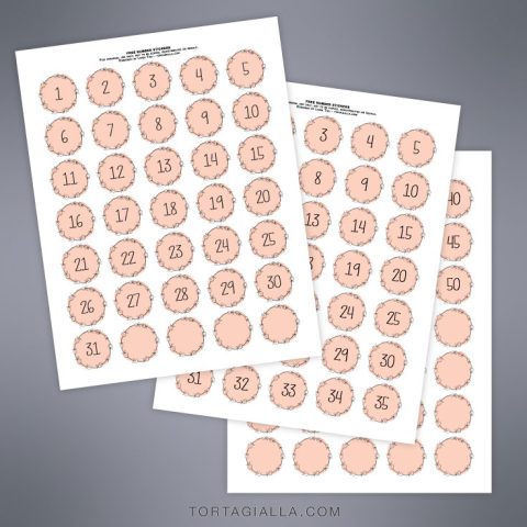 Printable Numbers - Pretty Pink Wreath Style - tortagialla