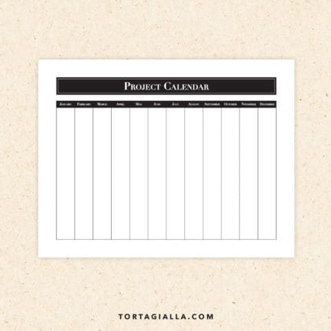 Project Scheduling and Project Calendar Printable | tortagialla