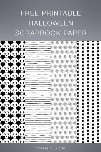 Black And White Halloween Scrapbook Paper