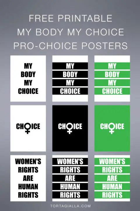 My Body My Choice Pro Choice Posters - Free Printable Downloads ...