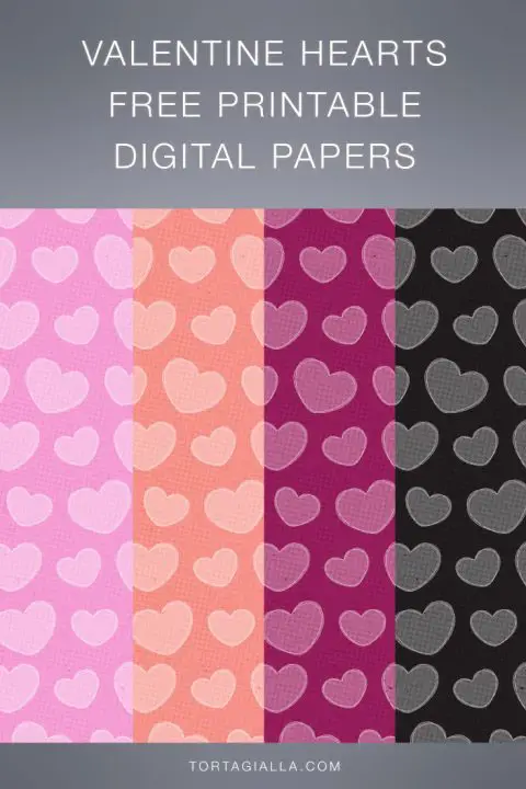 Valentine Hearts Free Printable Papers - tortagialla